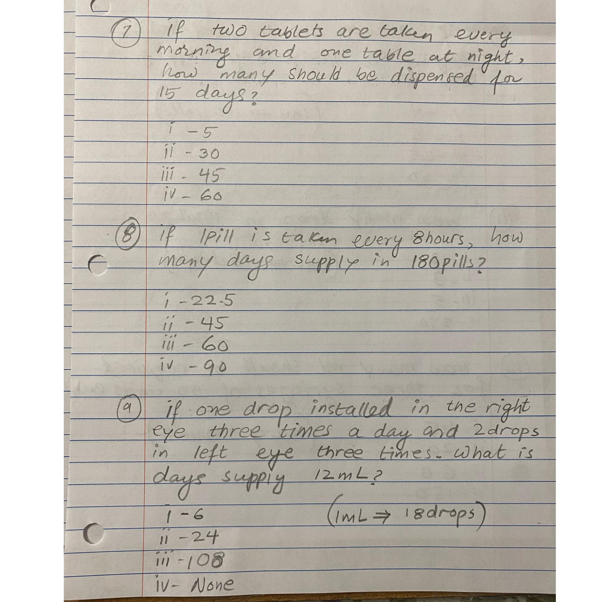 Solved c(7) ﻿If two tablets are taken every morning and one | Chegg.com