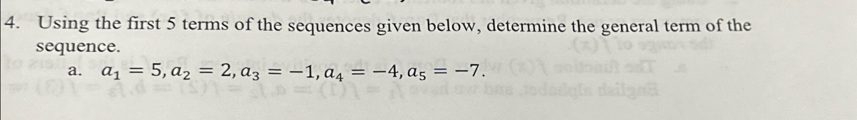 Solved Using the first 5 ﻿terms of the sequences given | Chegg.com