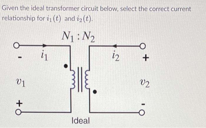 Solved Given the ideal transformer circuit below, select the | Chegg.com