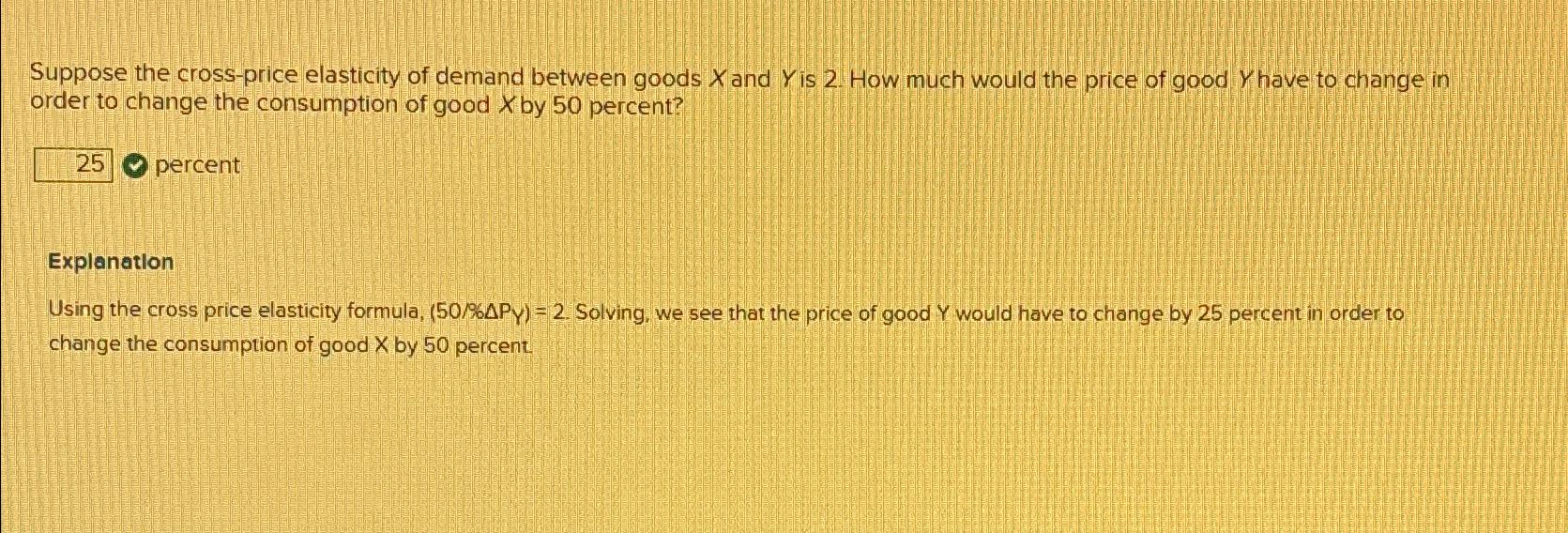 Solved Suppose the cross-price elasticity of demand between | Chegg.com