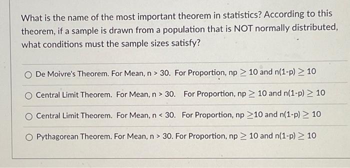 Solved What is the name of the most important theorem in | Chegg.com
