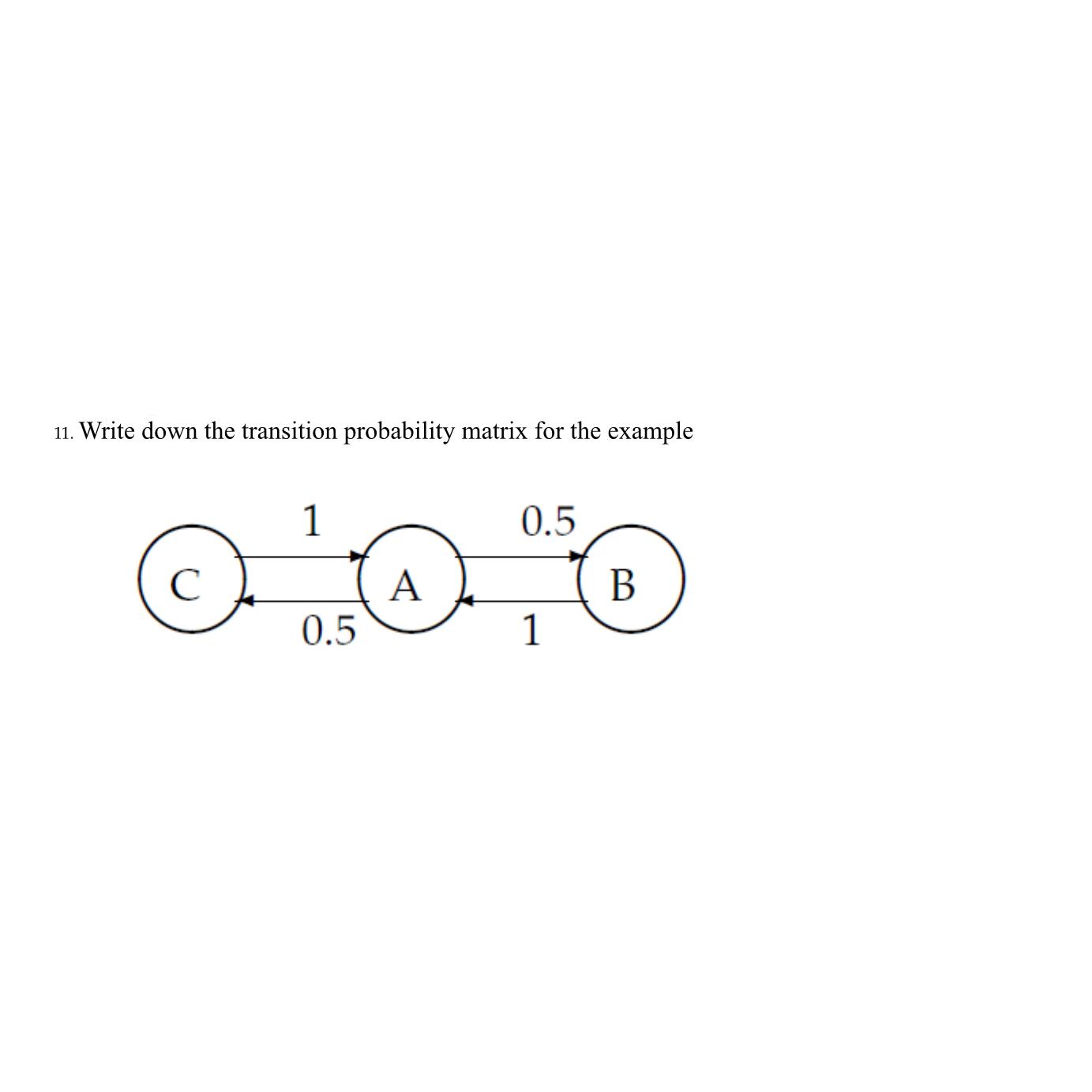 Solved Write down the transition probability matrix for the | Chegg.com