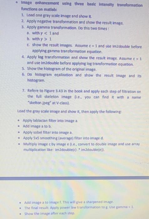 Solved functions on matebt 1. Losd one gray scale image and | Chegg.com