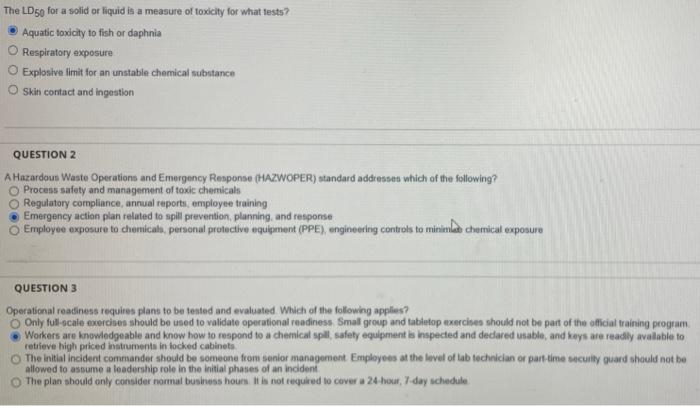 Solved The LD50 for a solid or liquid in a measure of | Chegg.com