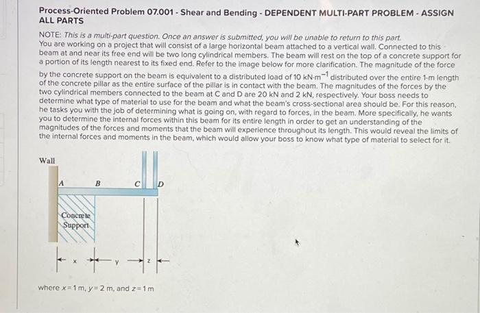 Solved Process-Oriented Problem 07.001 - Shear and Bending - | Chegg.com