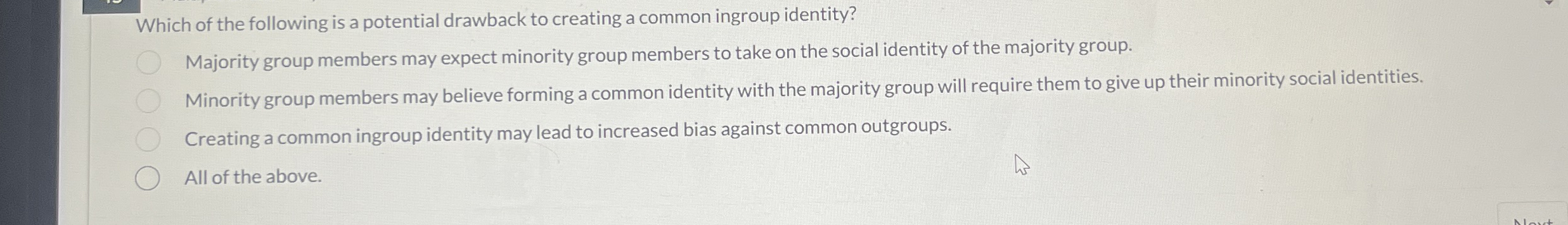 Solved Which of the following is a potential drawback to | Chegg.com