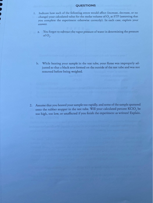 Solved QUESTIONS 1. Indicate how each of the following | Chegg.com