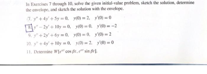 Solved In Exercises 7 through 10, solve the given | Chegg.com