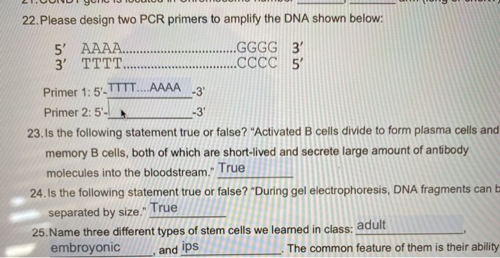 Solved "" " " " " 22. Please design two PCR primers to | Chegg.com