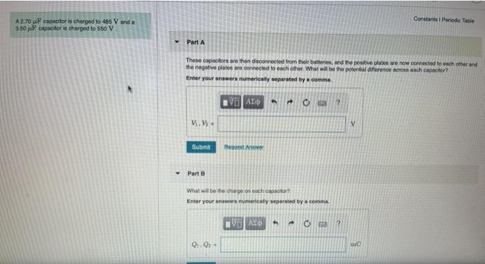 Solved Constants Periodic Table A2.70 uF capacitor is | Chegg.com