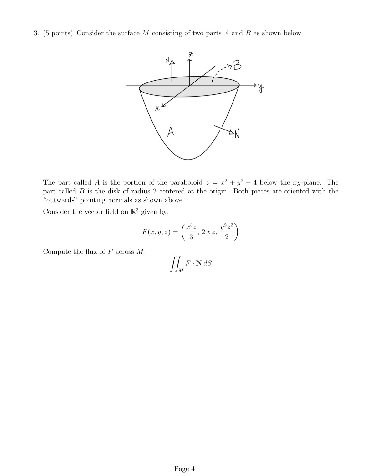 Solved (5 ﻿points) ﻿Consider the surface M ﻿consisting of | Chegg.com