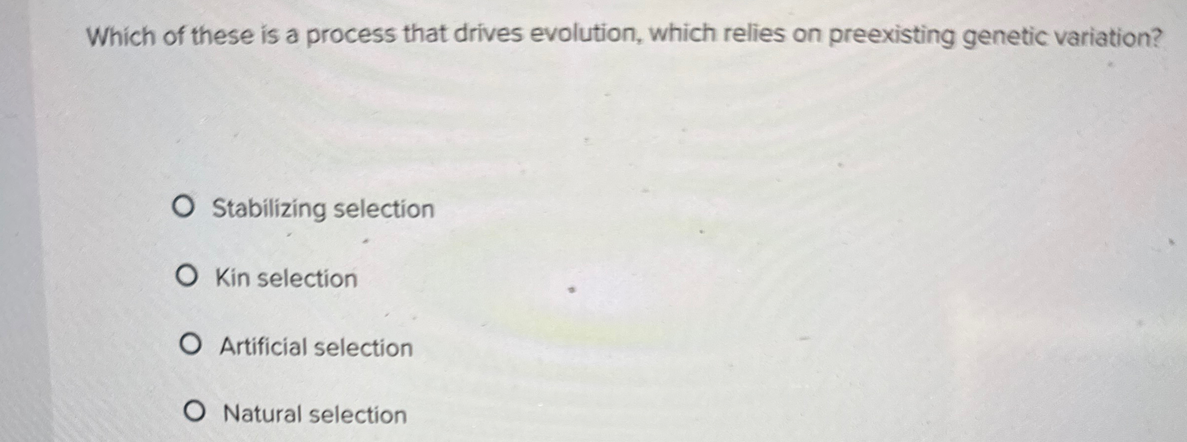 Solved Which of these is a process that drives evolution, | Chegg.com