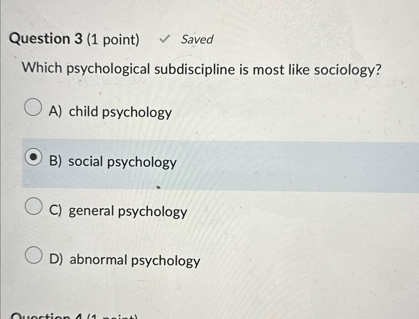 Solved Question 3 (1 point) SavedWhich psychological | Chegg.com Solved Question 3 (1 point) SavedWhich psychological | Chegg.com
