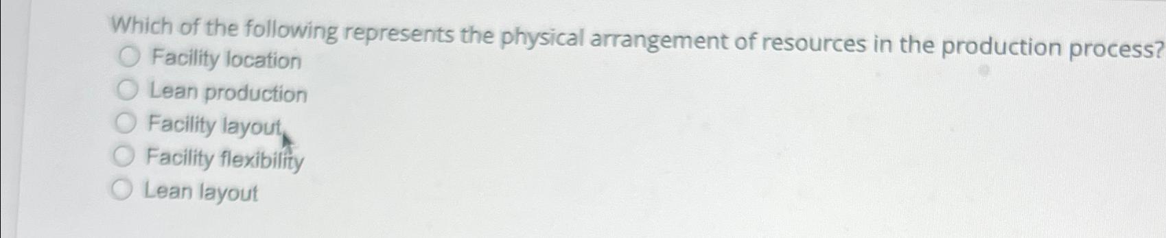 Solved Which of the following represents the physical | Chegg.com