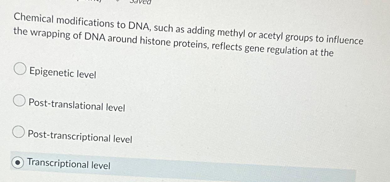 Solved Chemical modifications to DNA, such as adding methyl | Chegg.com