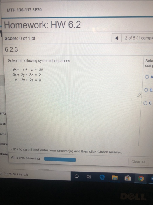 Solved MTH 130-113 SP20 Homework: HW 6.2 Score: 0 of 1 pt 2 | Chegg.com