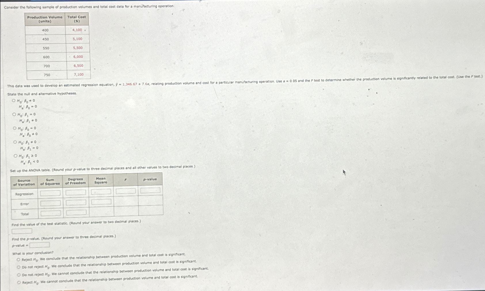 Solved Consider the following sample of production volumes | Chegg.com