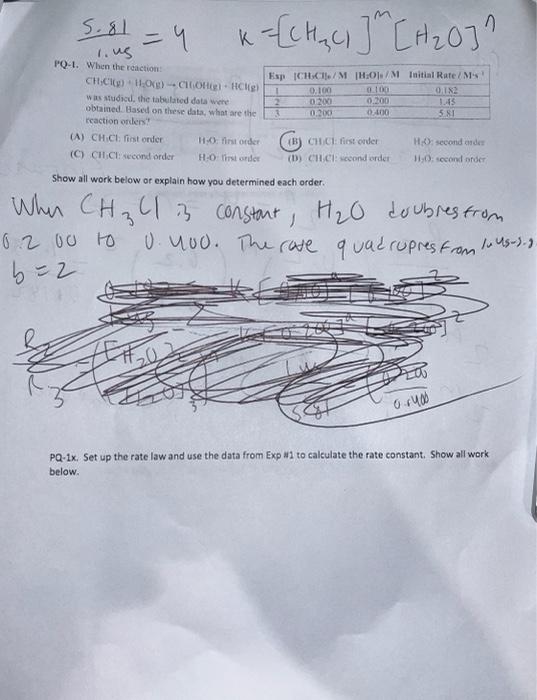 Solved Show all work below or explain how you determined | Chegg.com