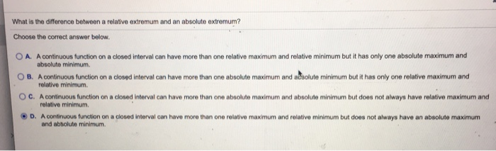 Solved What is the difference between a relative extremum | Chegg.com