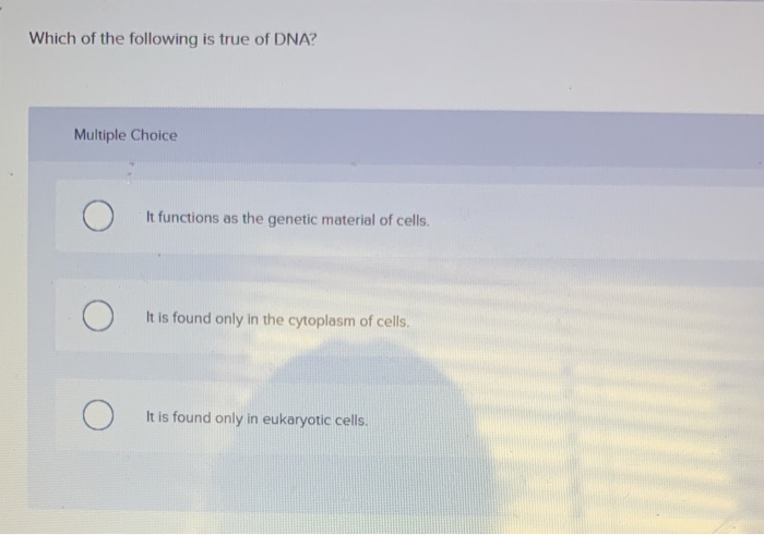 Solved Which of the following is true of DNA? Multiple | Chegg.com