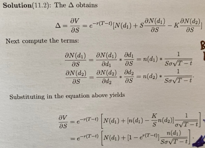 Exercise 11.2 The solution of the BS-equation for a | Chegg.com