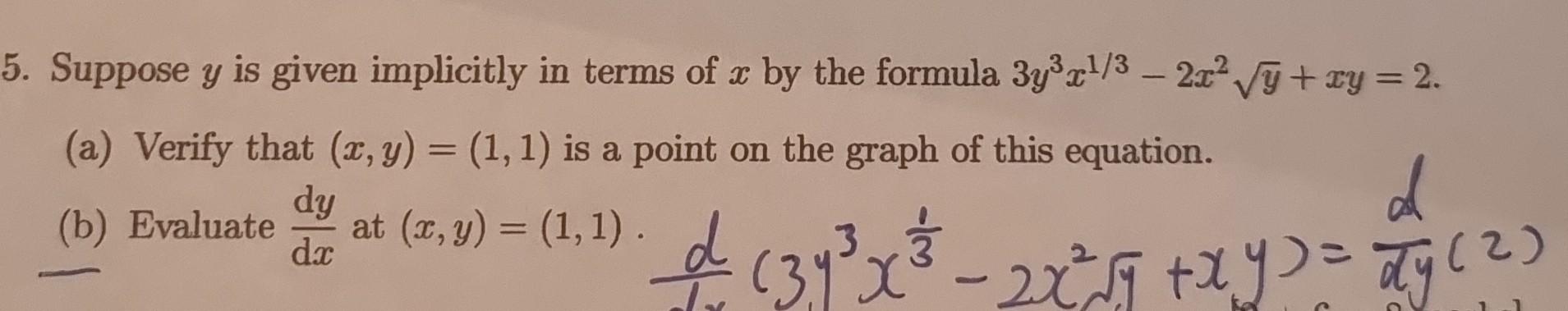 Solved Suppose y is given implicitly in terms of x by the | Chegg.com