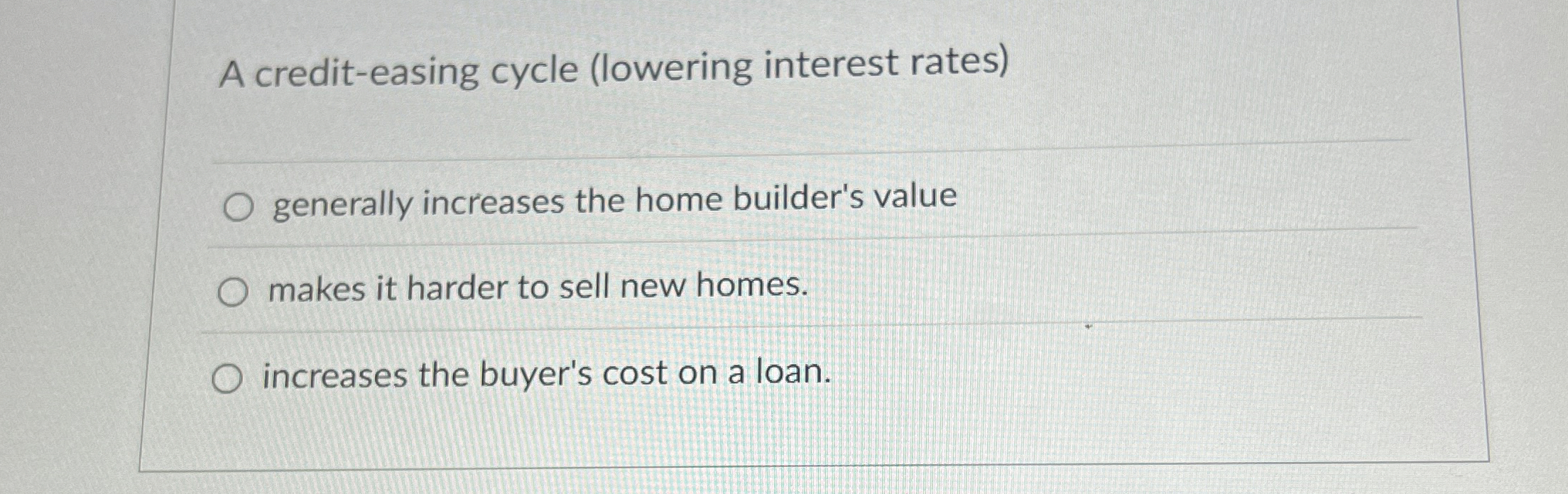 Solved A credit-easing cycle (lowering interest | Chegg.com