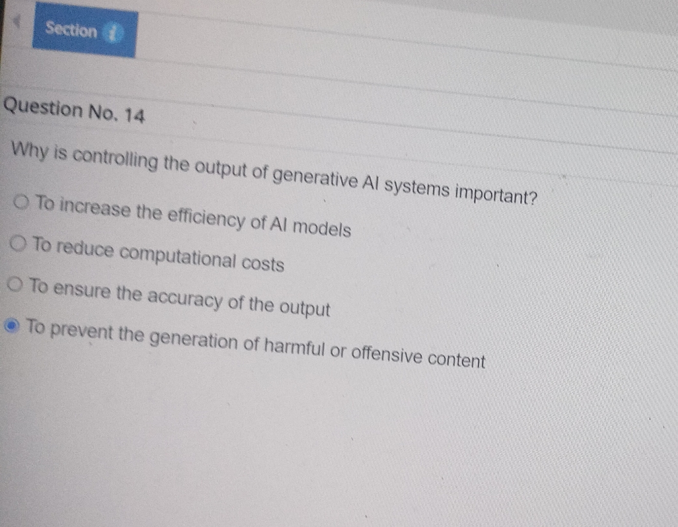Solved Question No. 14Why is controlling the output of | Chegg.com