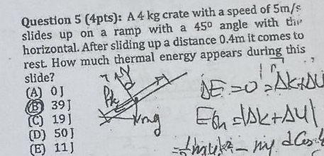 Solved Question 5 ( 4 ﻿pts ): A 4 ﻿kg crate with a speed of | Chegg.com