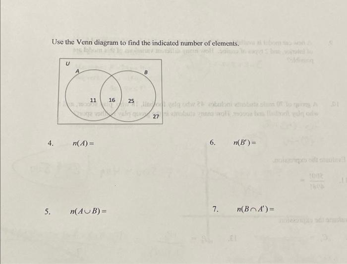 Solved Use the Venn diagram to find the indicated number of | Chegg.com
