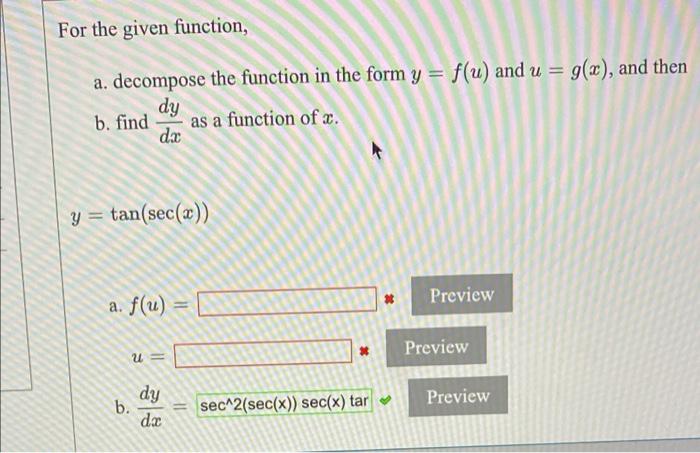 Solved For the given function, - a. decompose the function | Chegg.com