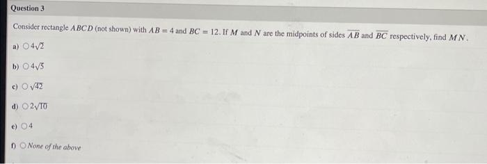 Solved Consider rectangle ABCD (not shown) with AB=4 and | Chegg.com