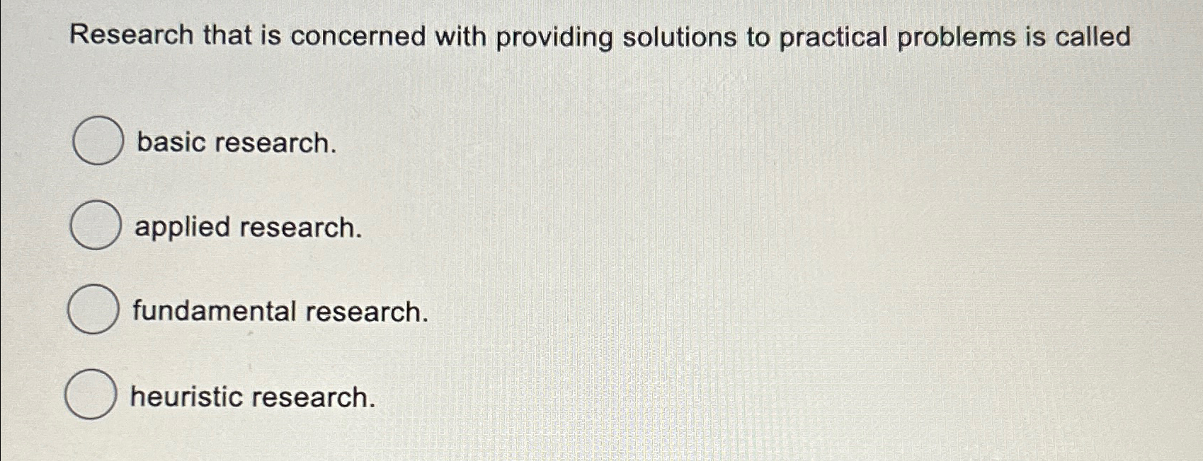 Solved Research that is concerned with providing solutions | Chegg.com