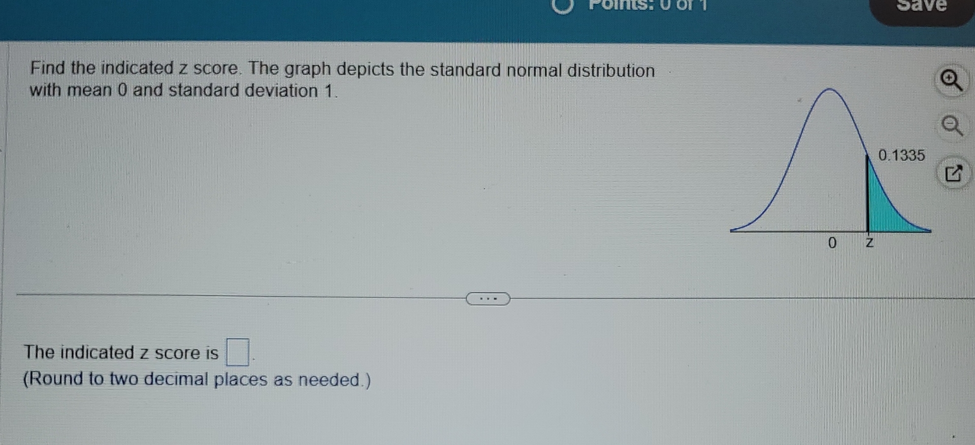 Solved Find the indicated z ﻿score. The graph depicts the | Chegg.com