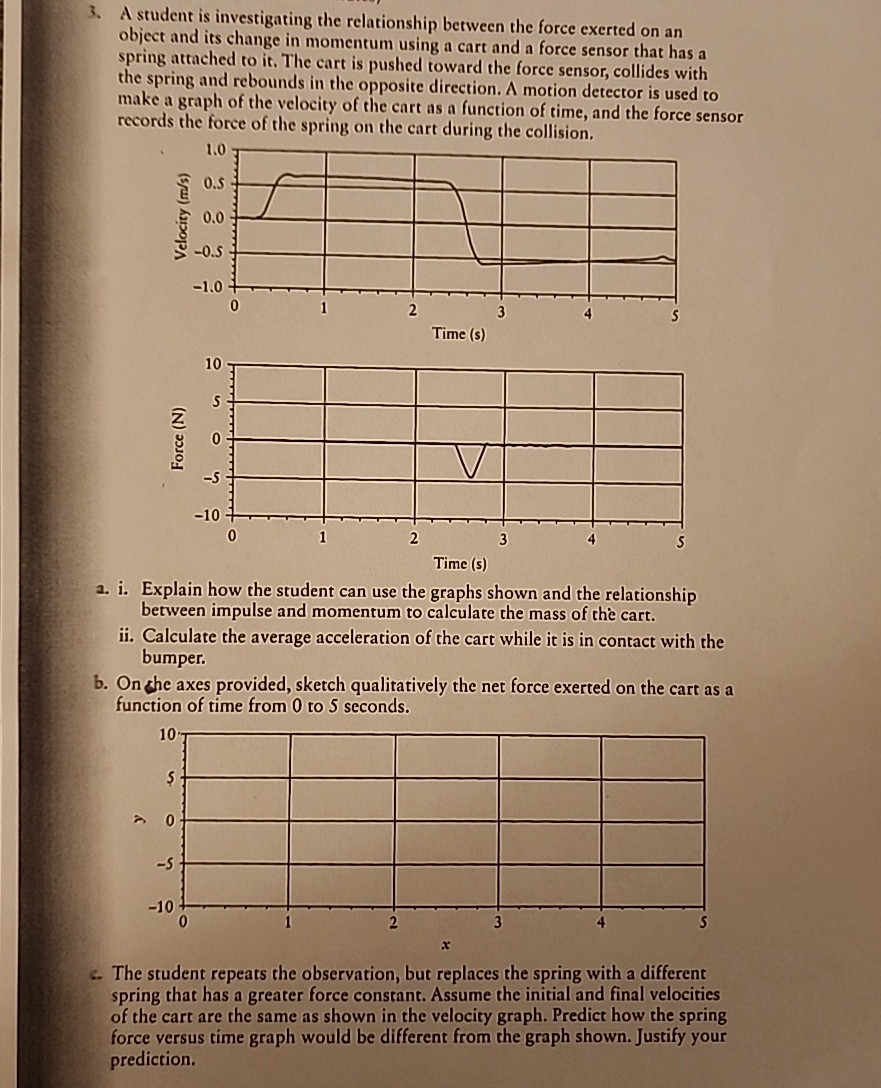 Solved 3. ﻿A student is investigating the relationship | Chegg.com