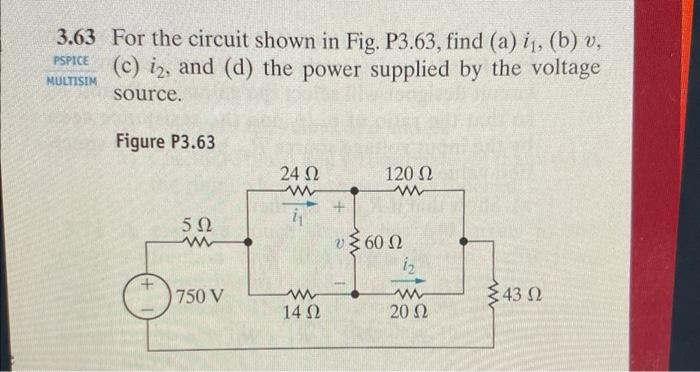 Solved 3.63 For the circuit shown in Fig. P3.63, find (a) | Chegg.com