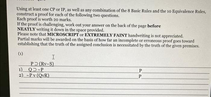 Using at least one CP or IP, as well as any | Chegg.com