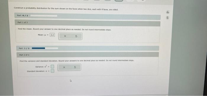 Solved Construct a probability distribution for the sum | Chegg.com