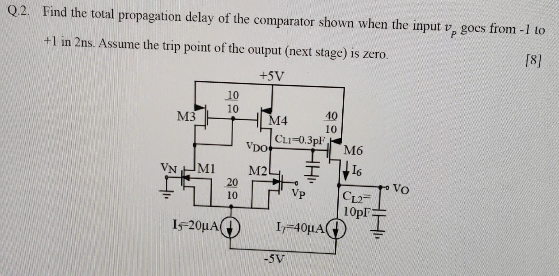 Q.2. Find the total propagation delay of the | Chegg.com