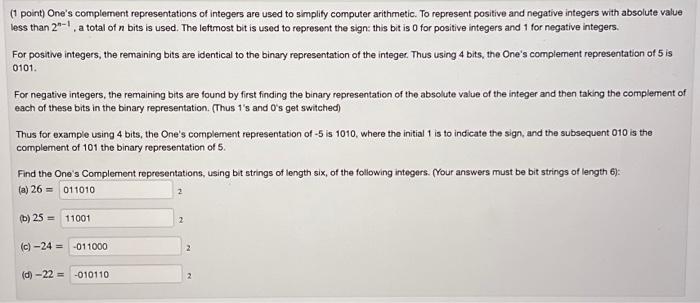 Solved (1 point) Convert each of the following hexadecimal | Chegg.com