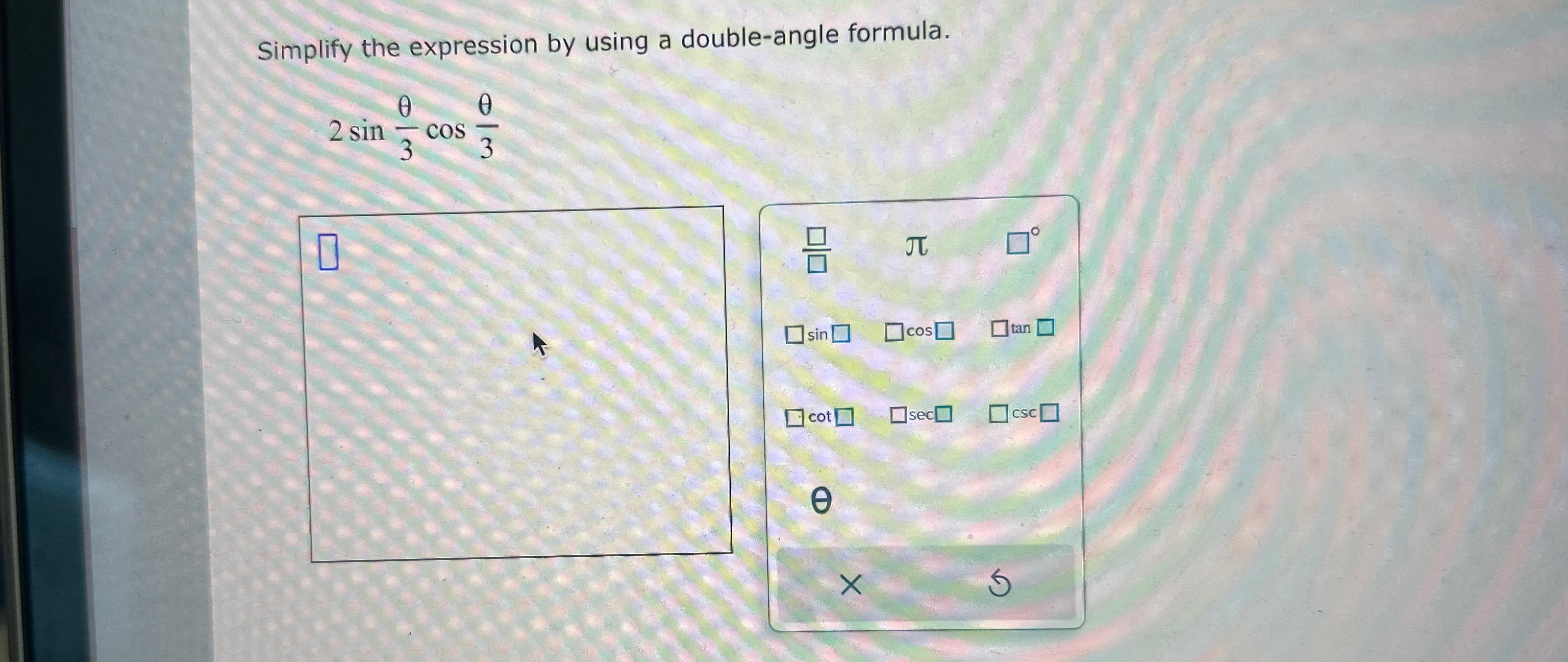 Solved Simplify the expression by using a double-angle | Chegg.com