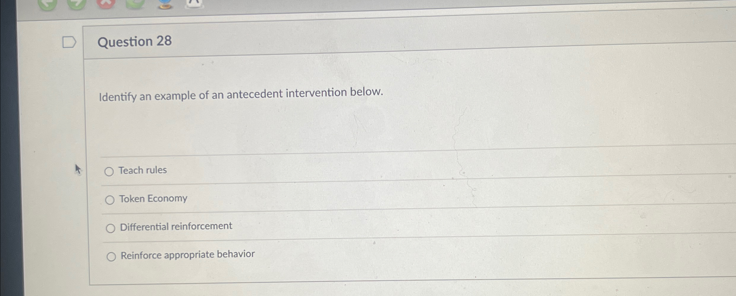 Solved Question 28Identify an example of an antecedent | Chegg.com