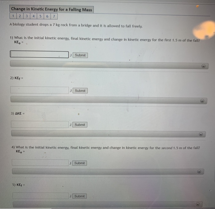 Solved Change in Kinetic Energy for a Falling Mass 2 3 5 1 4 | Chegg.com