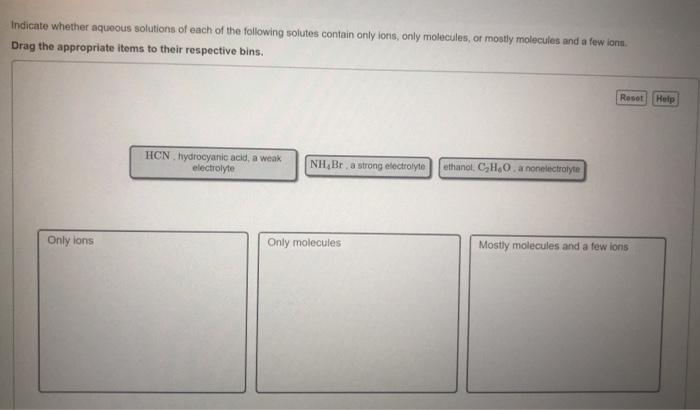 Solved Indicate whether aqueous solutions of each of the | Chegg.com