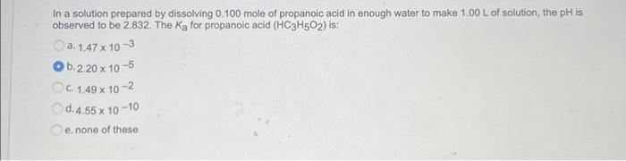 Solved In a solution prepared by dissolving 0.100 mole of | Chegg.com