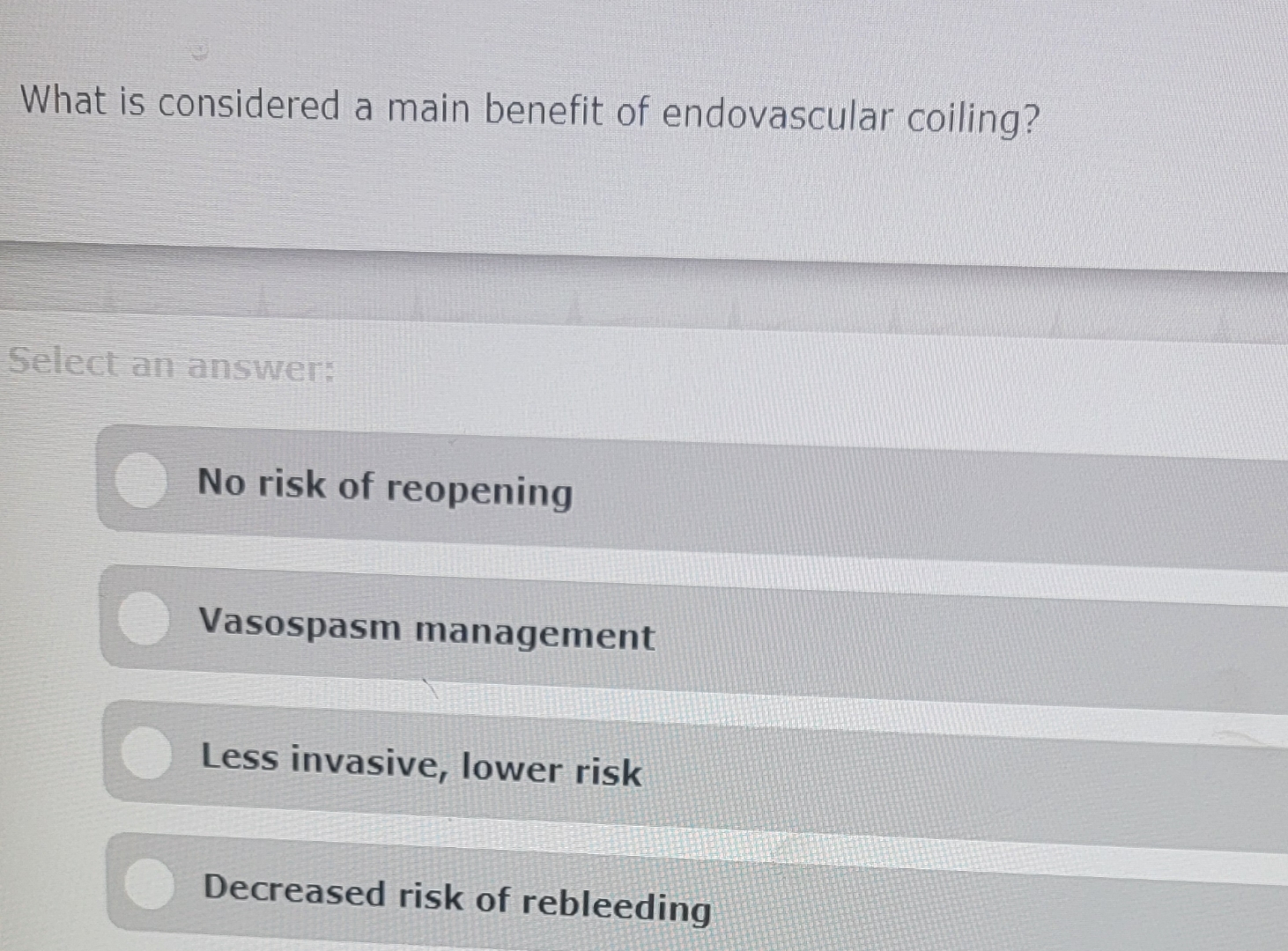 Solved What is considered a main benefit of endovascular | Chegg.com