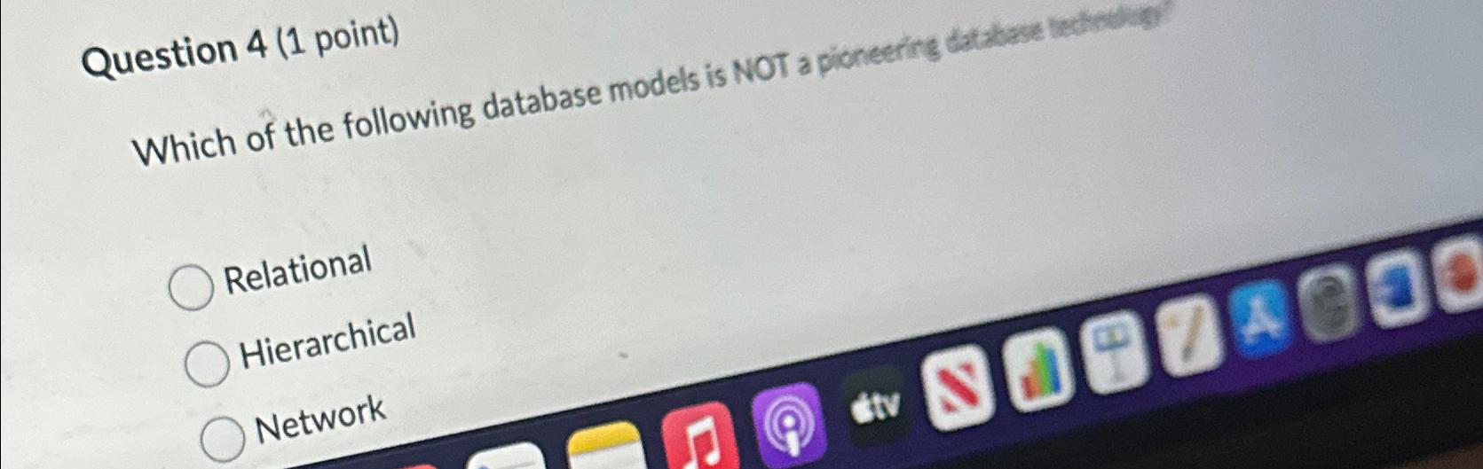 Solved Question 4 (1 ﻿point)RelationalHierarchicalNetwork | Chegg.com