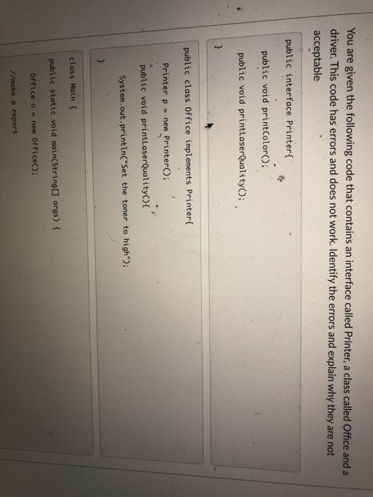 Solved You are given the following code that contains an | Chegg.com Solved You are given the following code that contains an | Chegg.com