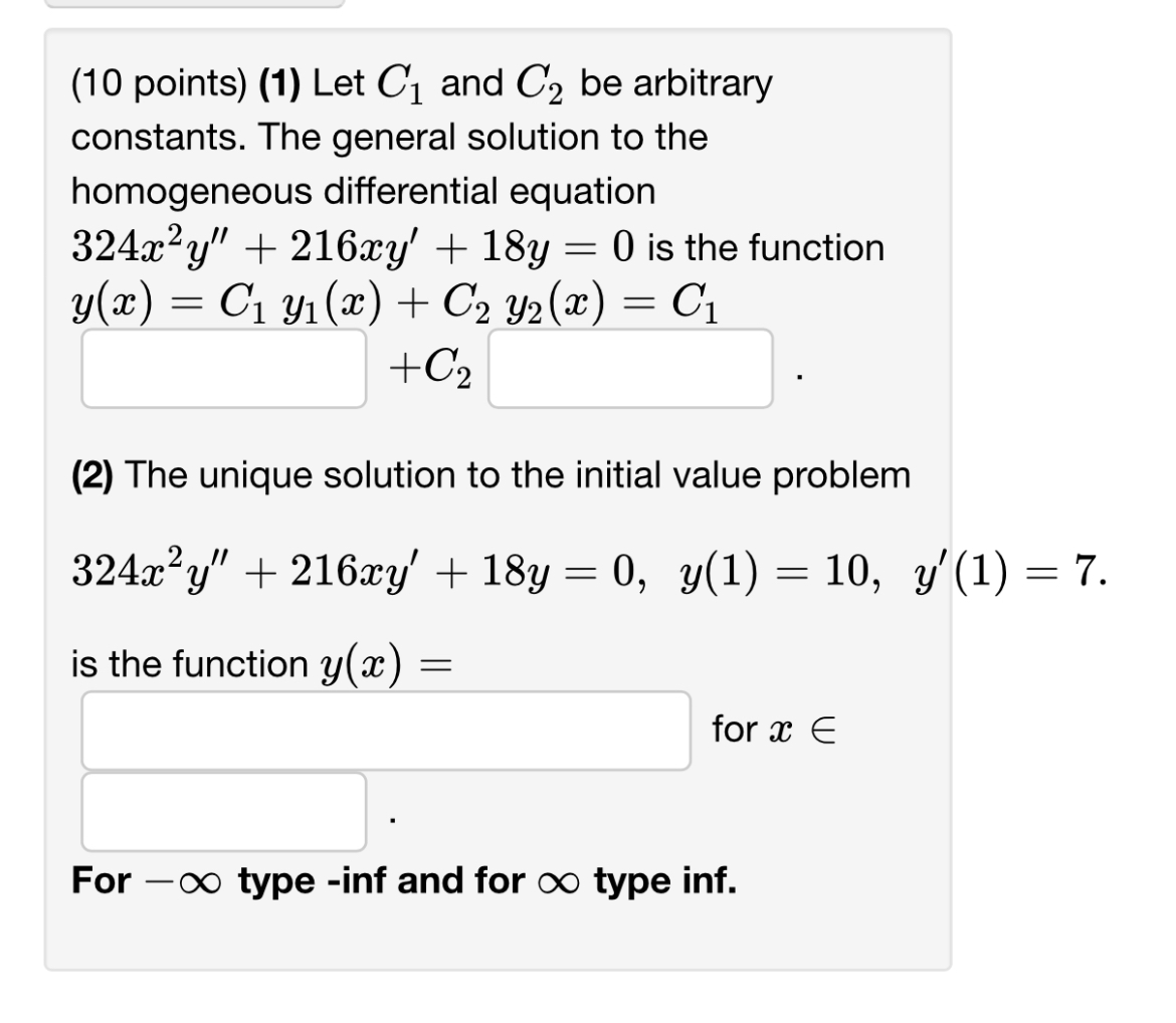 Solved (10 ﻿points) (1) ﻿Let C1 ﻿and C2 ﻿be arbitrary | Chegg.com