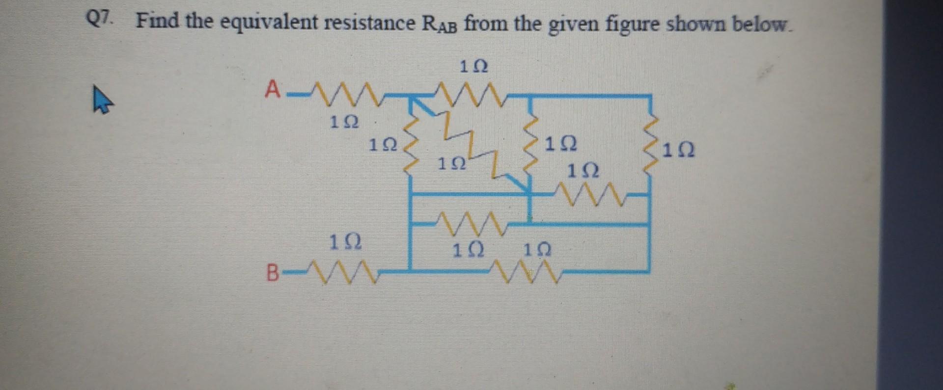 Solved 27. Find the equivalent resistance RAB from the given | Chegg.com